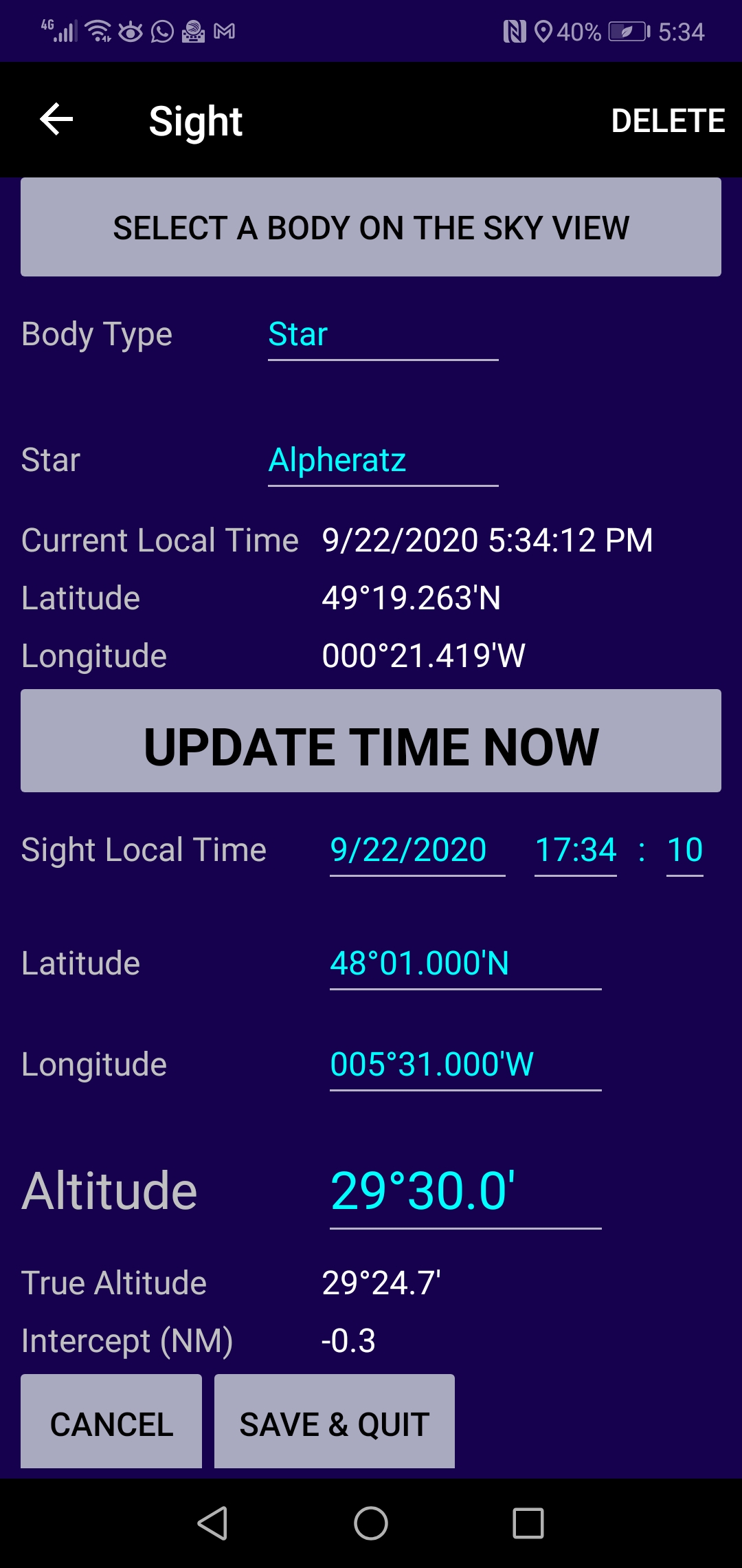 Almicantarat – Celestial Navigation App